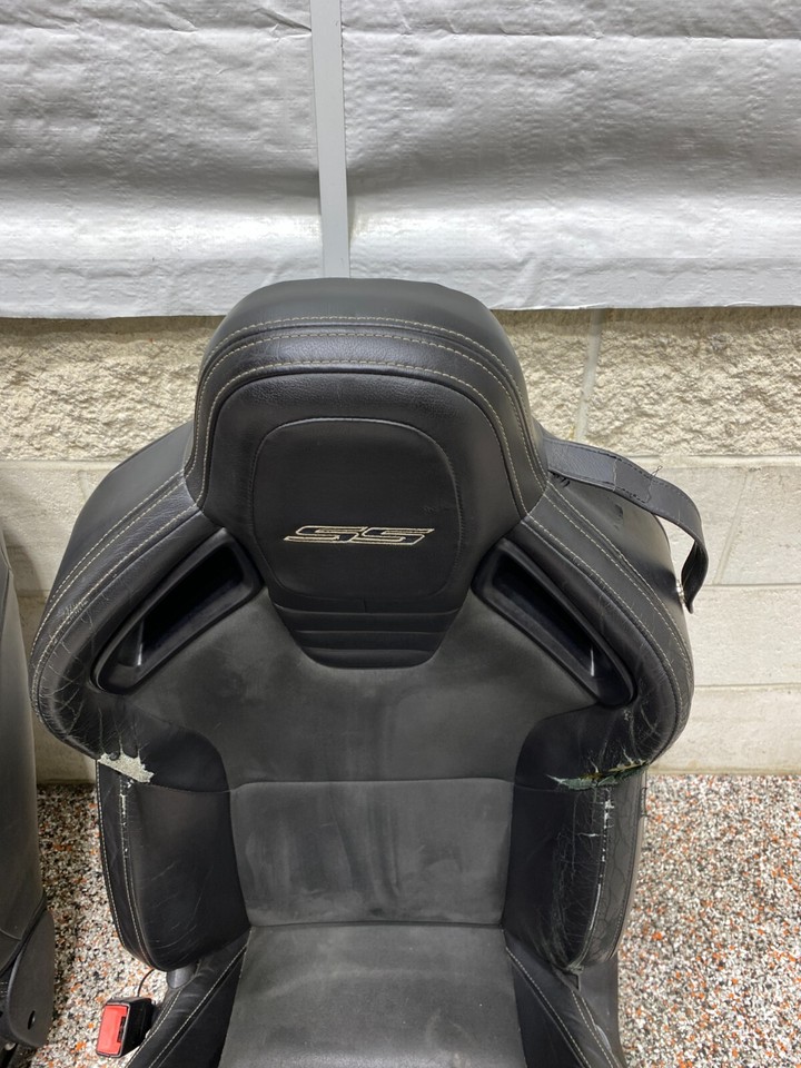 2015 CAMARO SS OEM RECARO SEAT FRONT BLACK LEATHER SEATS SET USED | eBay