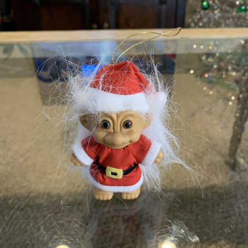Russ Berrie Trolls Christmas Santa Claus Troll Doll Holiday Ornament ...