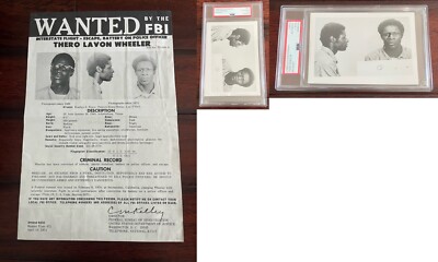 THERO WHEELER -PATTY HEARST - SLA- MUG SHOT FBI POSTER *PSA CERTIFIED ...