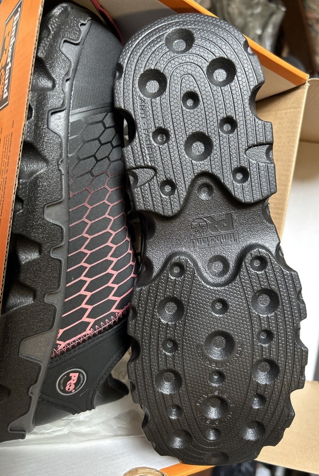 Timberland PRO Powertrain Sport Comp Toe Women 9 Wide Black Pink Lace ...