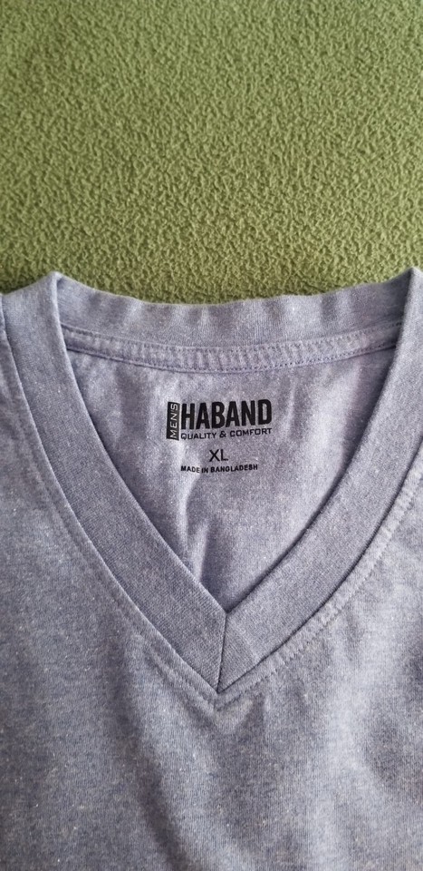 Haband Light Blue V-neck Short Sleeve T-shirt - size XL | eBay