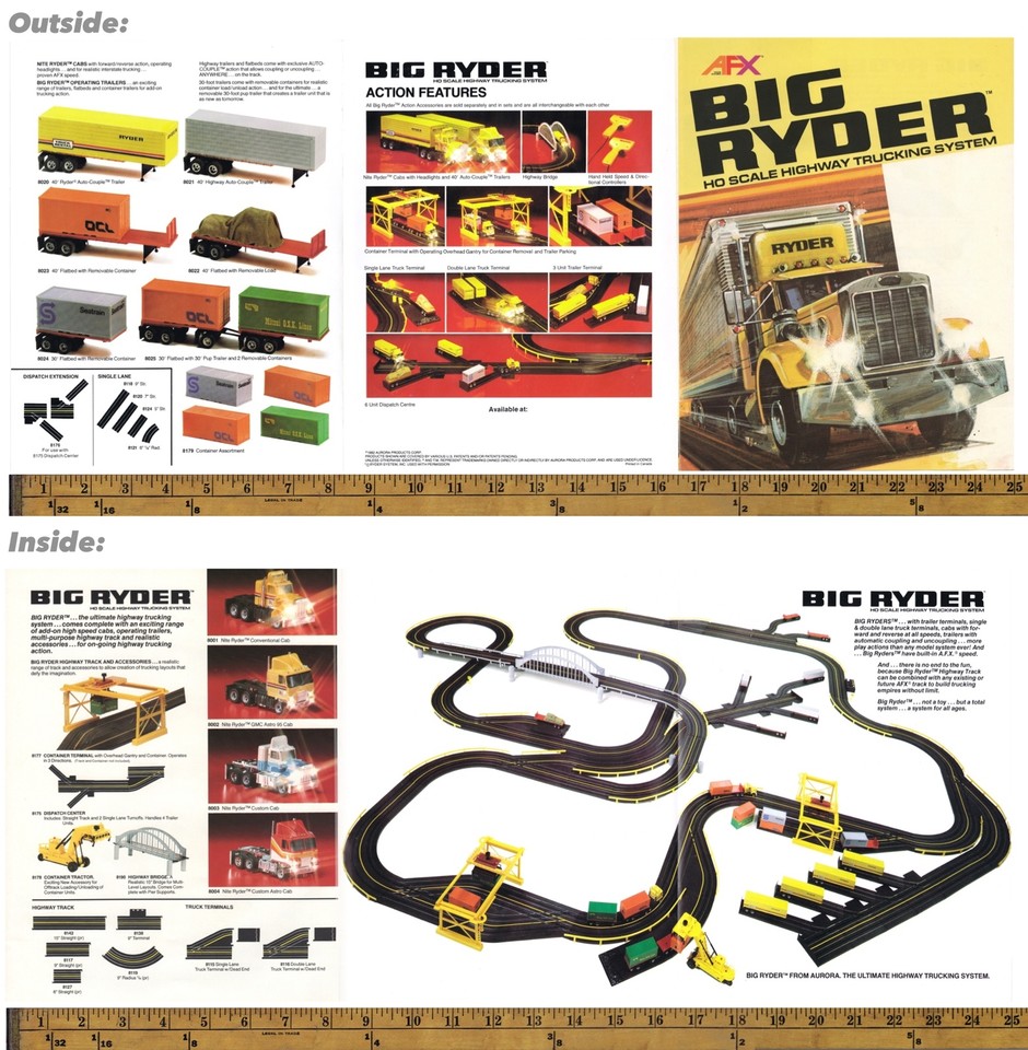 6-Side 1982 Aurora AFX BIG RYDER HIGHWAY TRUCKING SYSTEM Slot Car ...