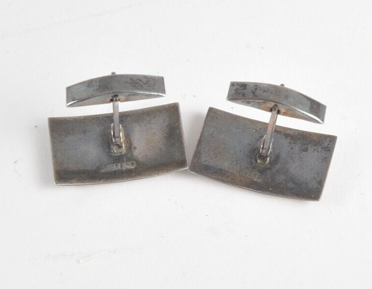 Vintage Japan Pagoda Inlay Men's Cuff Links Mount Fuji Sterling Mark ...