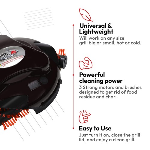 Grillbot Automatic Outdoor Grill Cleaning Robot With Carry Case Red ...