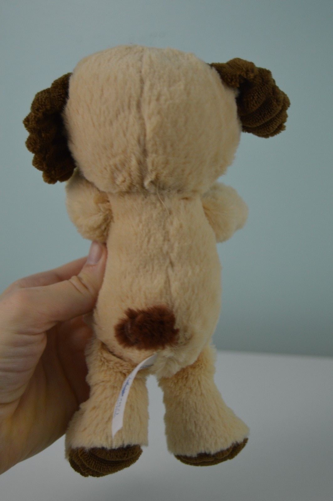 HugFun Puppy Dog Plush Stuffed Animal Toy Tan Brown Holding Pink Heart ...