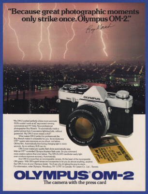 Vintage 1981 OLYMPUS OM-2 Automatic SLR Camera Film Print Ad 80's | eBay