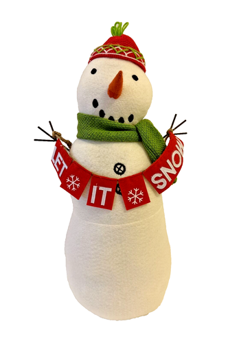 Vintage Large Snowman 22" Tall Weighted Plush "LET IT SNOW" Indoor ...