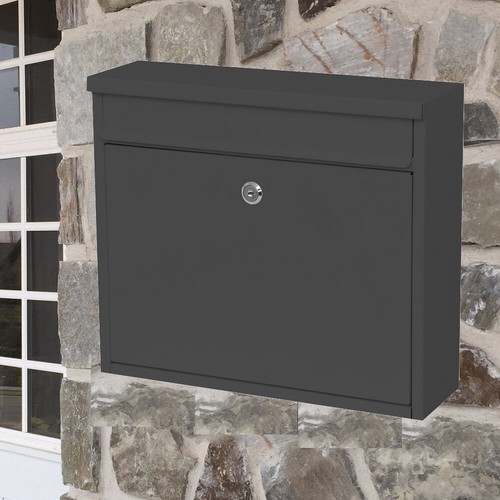 Large Steel Lockable Post Box / Letter Mail box -Outdoor Wall Mounted ...
