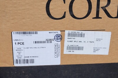 CORNING Fiber Closet Splice Housing CSH 03U 3 Rack Units Splice Trays ...