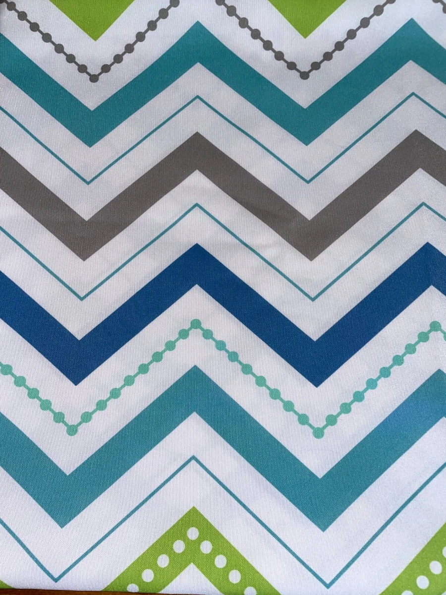 Turquoise And Grey Chevron