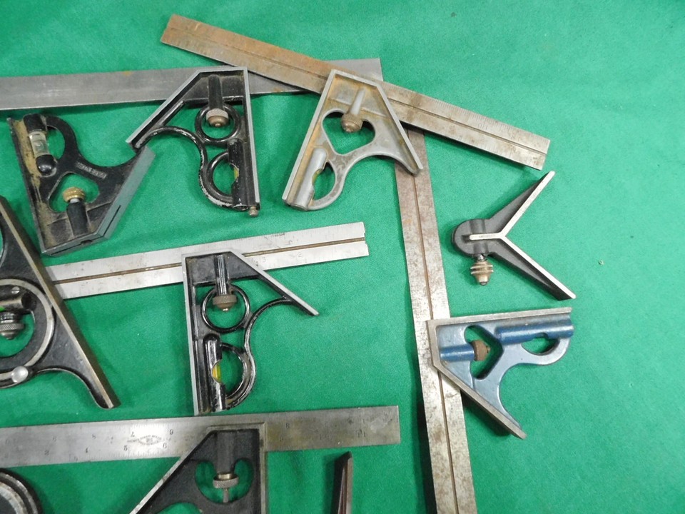 Vintage Machinist Combination Squares + Parts Starrett B&S +++ Antique ...