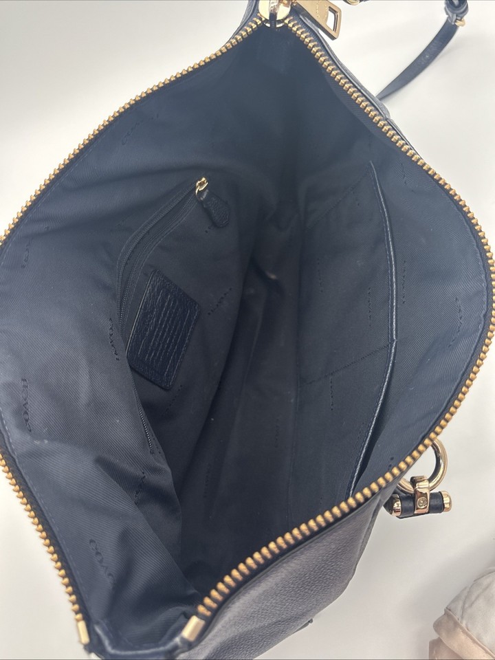 COACH 79997 Prairie Midnight Navy Blue Leather Convertible Crossbody ...