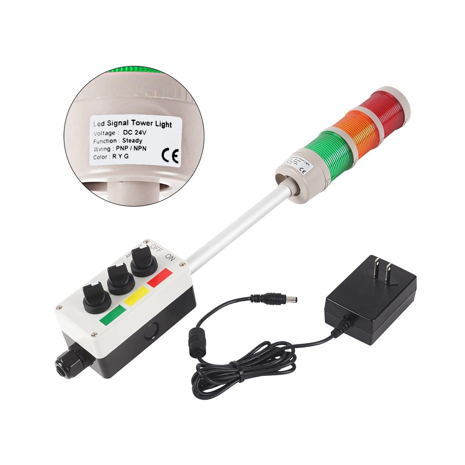 3 Stack Super Bright LED Andon Tower Light with Buzzer (Red/Yellow/Green), IP... | eBay