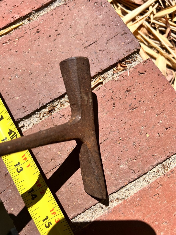 16” Forged Cast Iron 1800s Hammer Pick Axe Blacksmith Gold Prospector ...