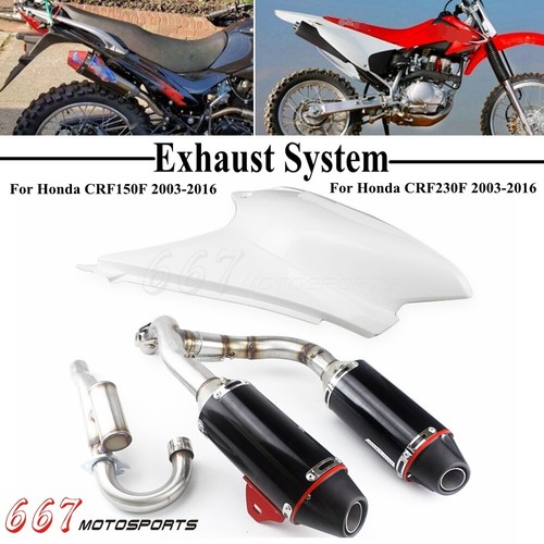 For Honda CRF230F CRF150F 2003-2016 Dual Pipe Complete Exhaust Systems ...