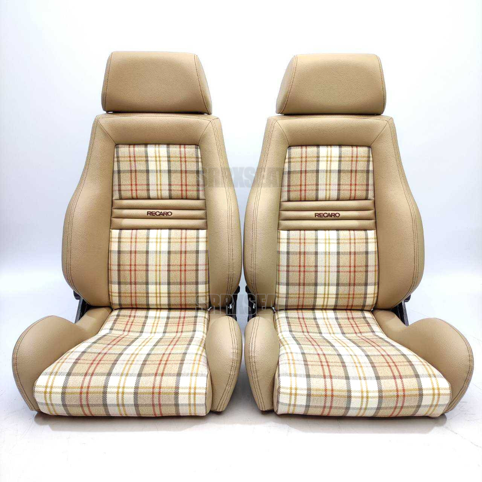 RECARO UPHOLSTERY KITS SEAT COVERS LSB TAN TARTAN CROSS Full set 1 Seat ...