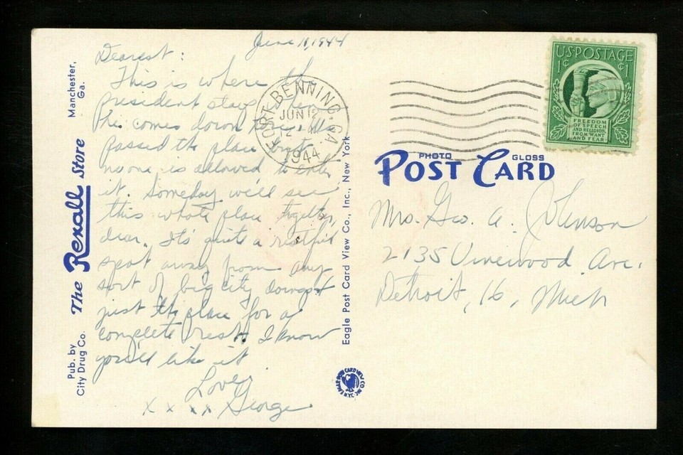 Political President postcard FDR Franklin Roosevelt White House Warm ...