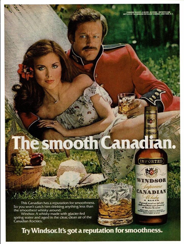 1977 Vintage Print Ad The Smooth Windsor Supreme Canadian Whisky Man ...