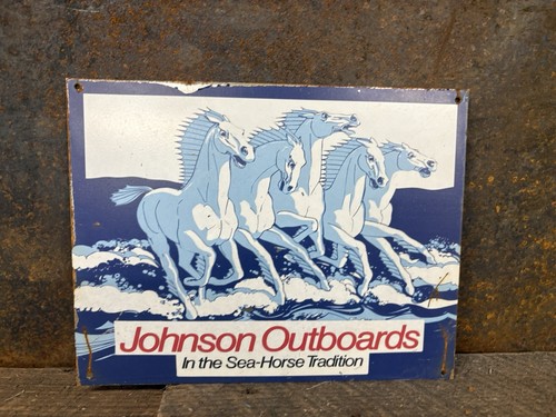 Vintage Sign Johnson Outboard Motor Sign Antique Advertising Marina ...