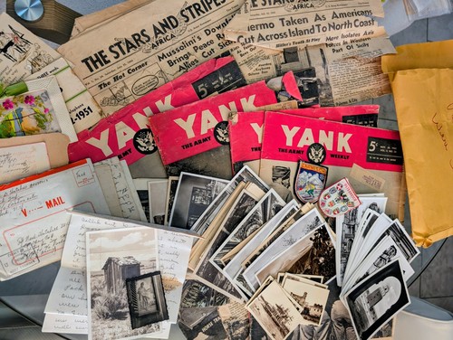 WW2 Paper Ephemera Lot Air Force France Italy 1942-1945 Named VET US ...