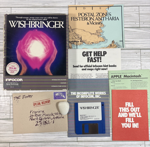 Vintage Wishbringer by Infocom Macintosh 3.5" Disk w/Map Stone ...