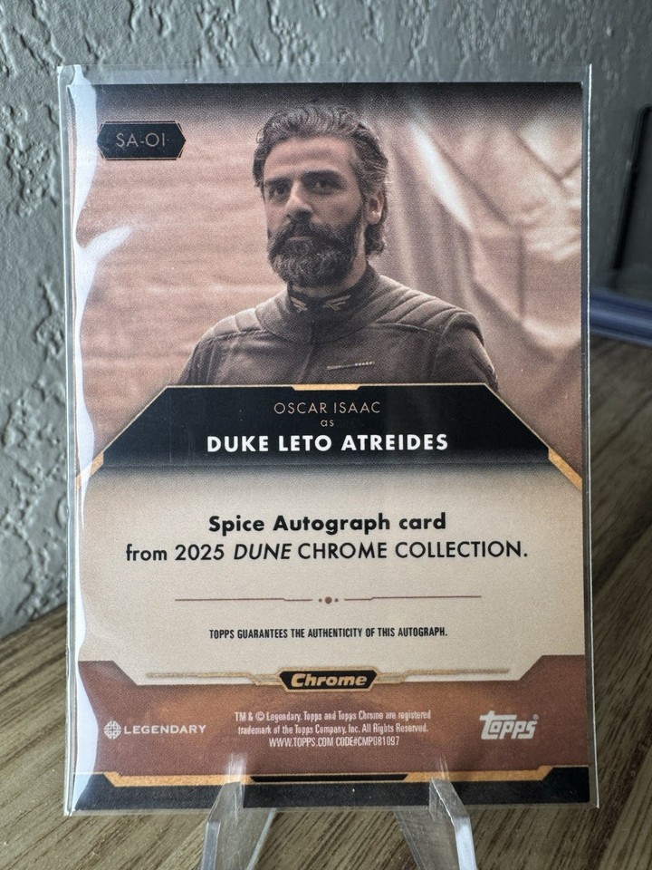 2024 Topps Chrome Dune OSCAR ISAAC Duke Leto Atreides Spice Autograph 1 ...