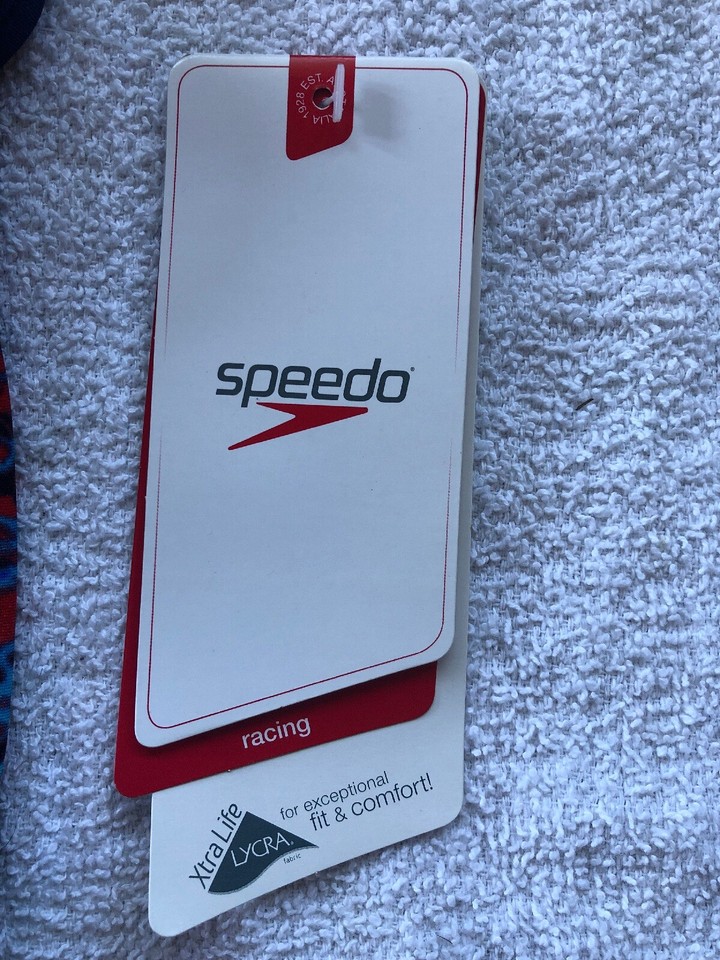 MSRP $74 Youth Girl Speedo Racing Suit Swimsuit Navy Red White Size 6/ ...