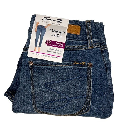 NEW! SEVEN7 Women’s Tummyless Size 4 High Rise Skinny Jeans V-2 | eBay