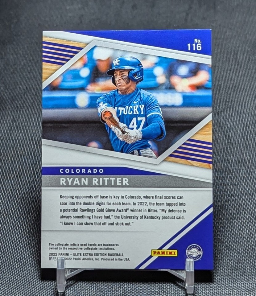 Ryan Ritter Green Status /499 Rookie 2022 Elite Extra Edition Card #116 ...