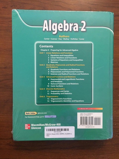 Merrill Algebra 2 Ser.: Algebra 2, Student Edition by McGraw-Hill ...
