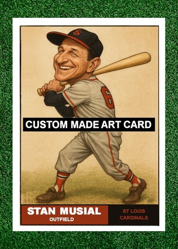 Stan Musial St Louis Cardinals Cartoon Fun Custom Made Baseball Art ...