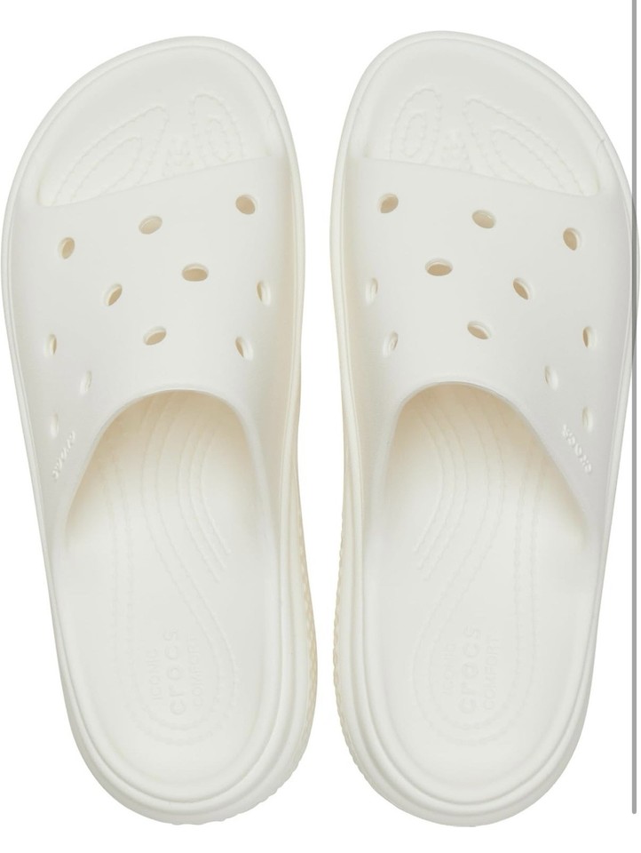 Crocs Unisex Adult Stomp Slide Sandal Chalk White Mens 7 Womens 9 Brand ...