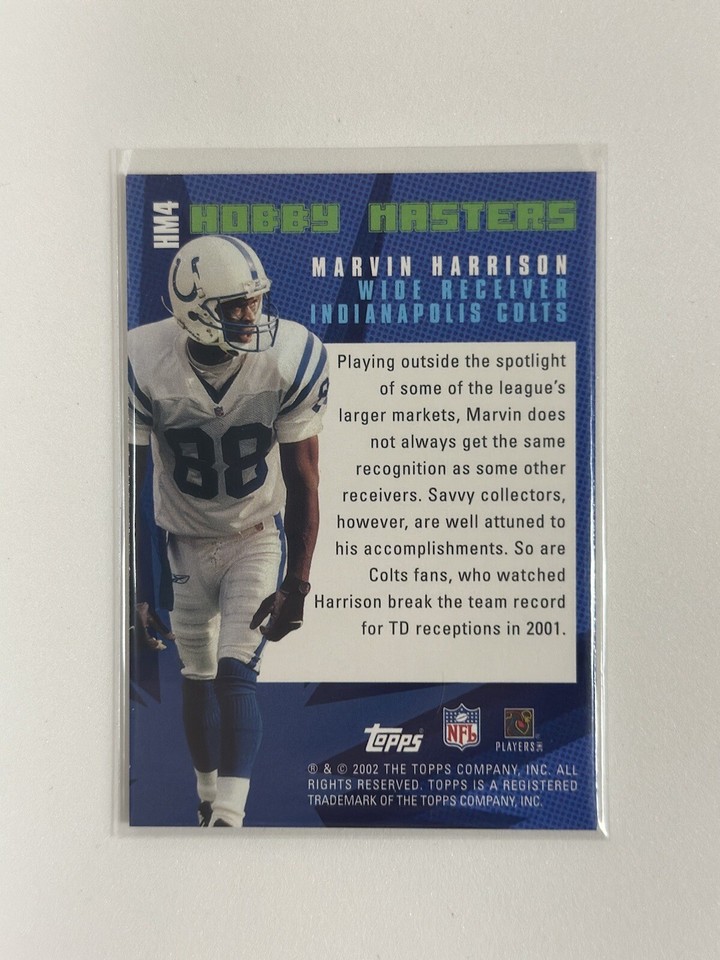 2002 TOPPS HOBBY MASTERS MARVIN HARRISON INDIANAPOLIS COLTS #HM4 HOF | eBay