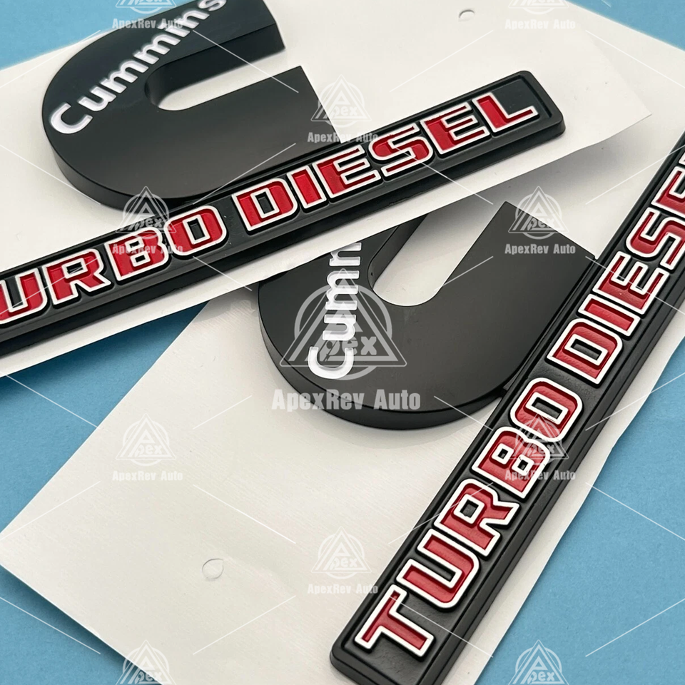 Fender Cummins Turbo Diesel Emblems Badge For RAM 2500 3500 Black Red ...