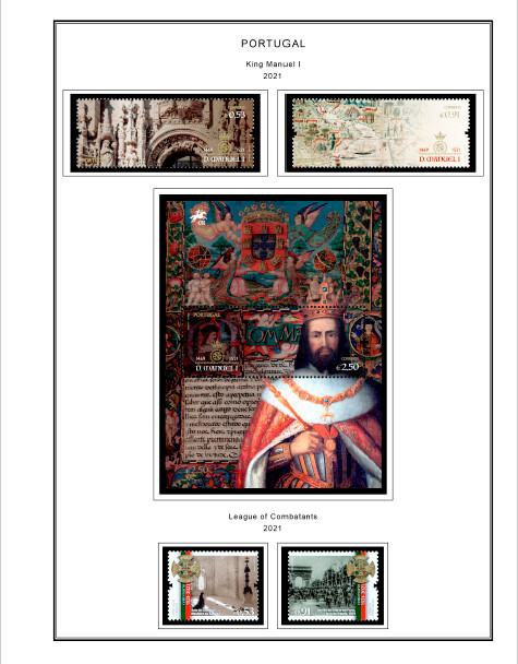 COLOR PRINTED PORTUGAL 2021-2024 STAMP ALBUM PAGES (61 illustrated ...