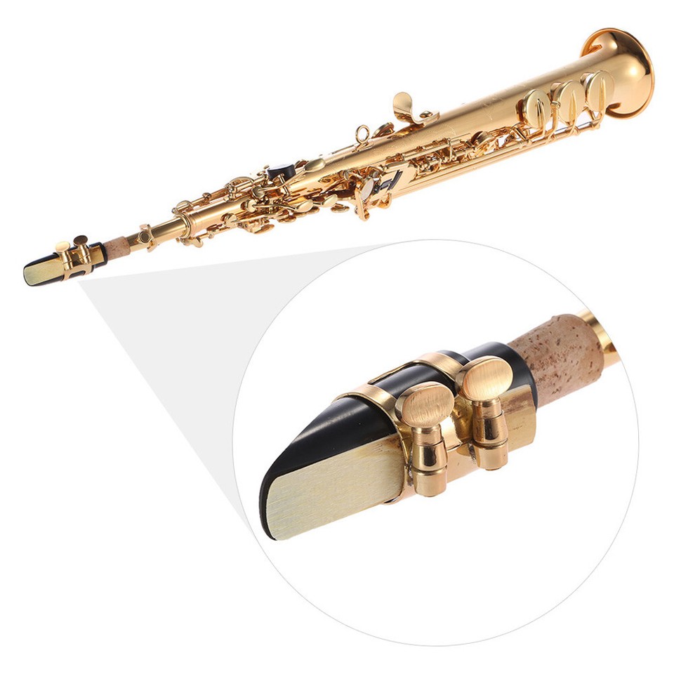 Professional Brass Straight Soprano Saxophone Bb B Flat Sax with Carry ...