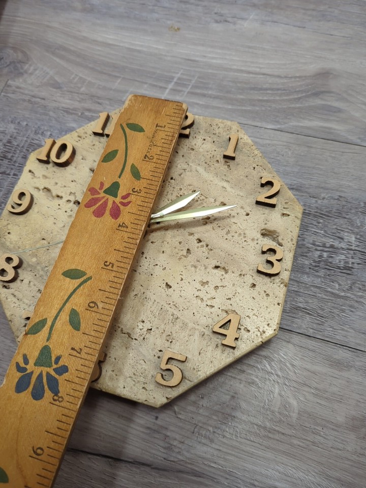 Quartz Stone Clock Wood Numbers 8in Octagon Shape Time | eBay