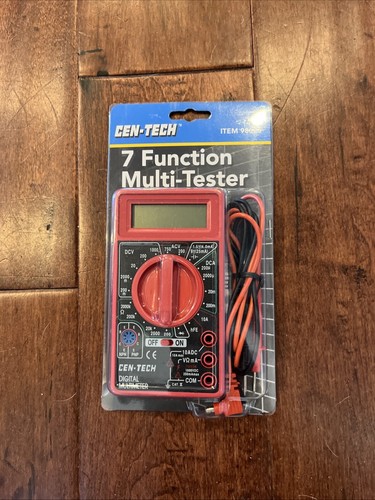 Cen-Tech 7 Function Digital Multi-Tester #98025 Multimeter with Leads ...