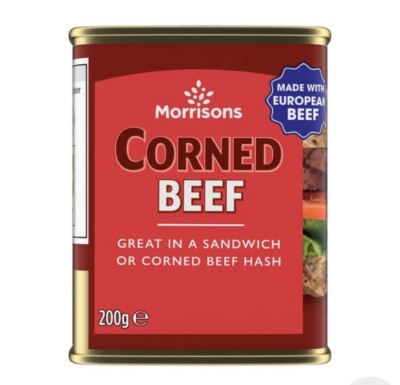 MORRISONS CORNED BEEF 200g TIN EUROPEAN BEEF VARIOUS QUANTITIES CHEAP ...