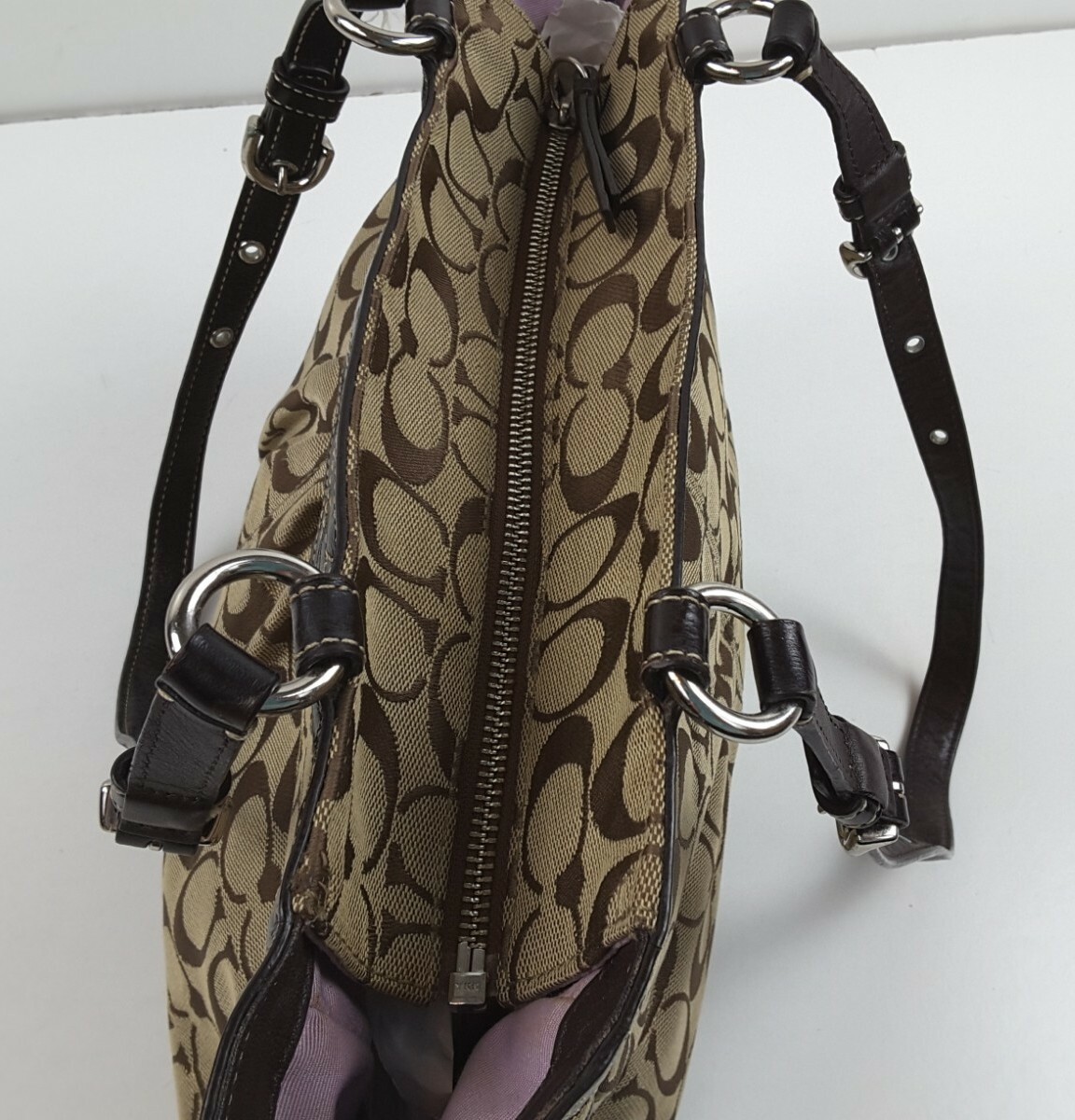 Coach Signature F14281 Pleated East West Gallery Brow… - Gem