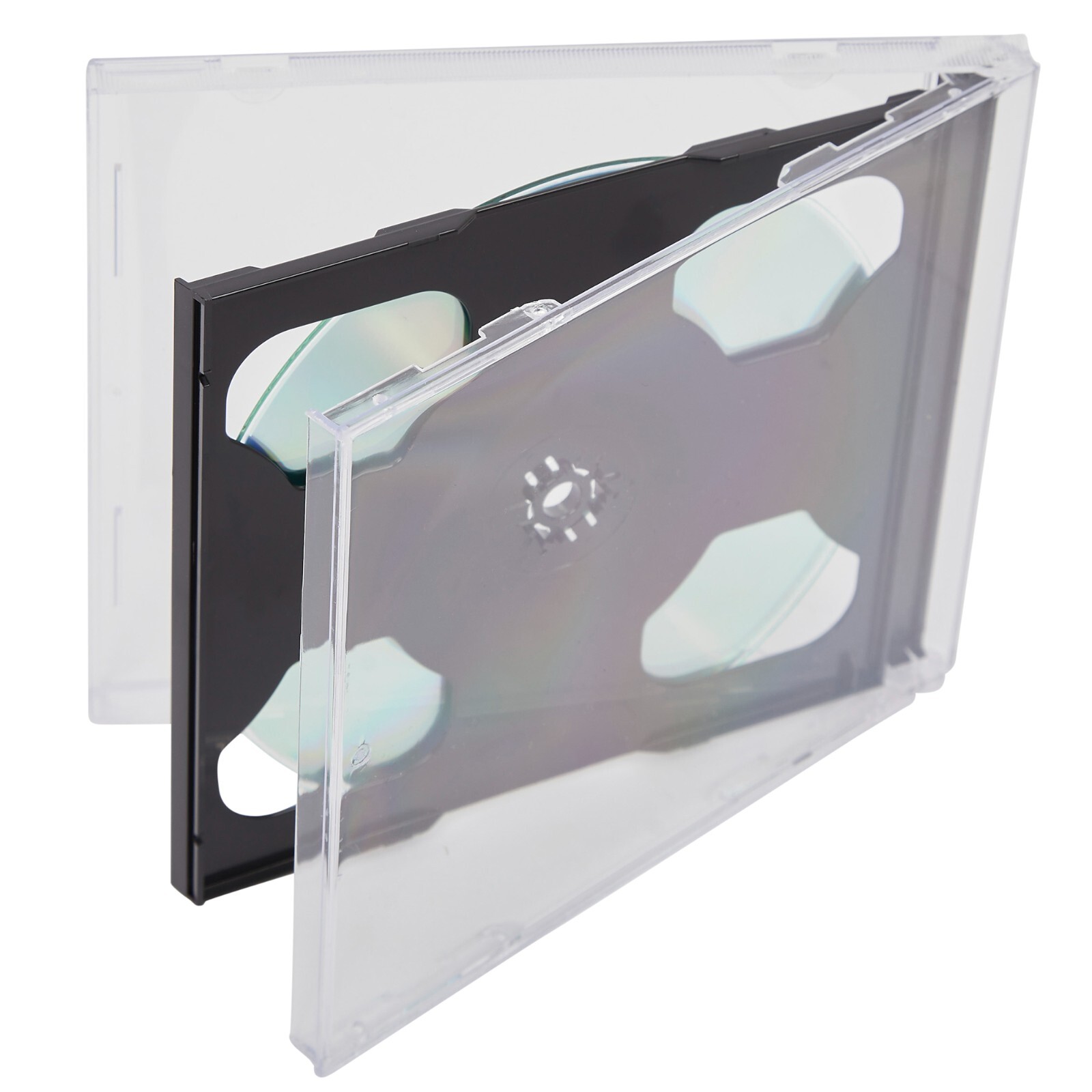 5 x Double CD Jewel Cases with Black Tray Replacement Standard CD Case ...