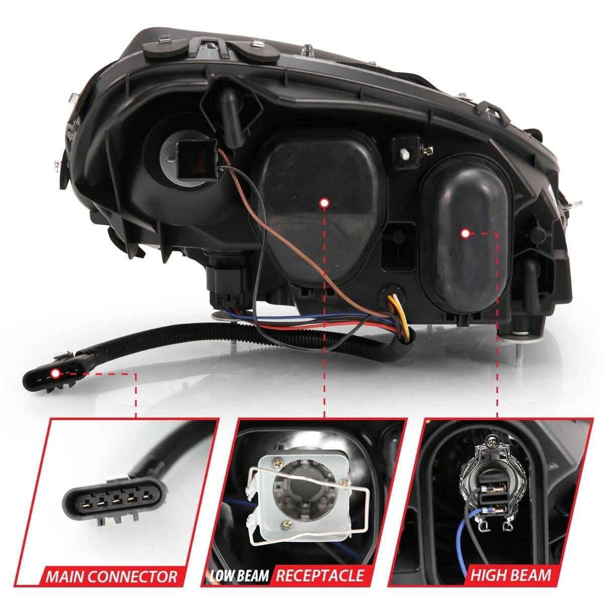 Black Switchback Sequential LED Bar Projector Headlights For 06-13 ...