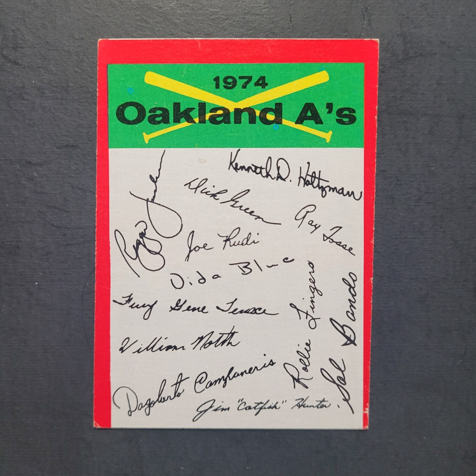 1974 Topps No # Oakland A's Team Checklist Baseball Card, Reggie ...