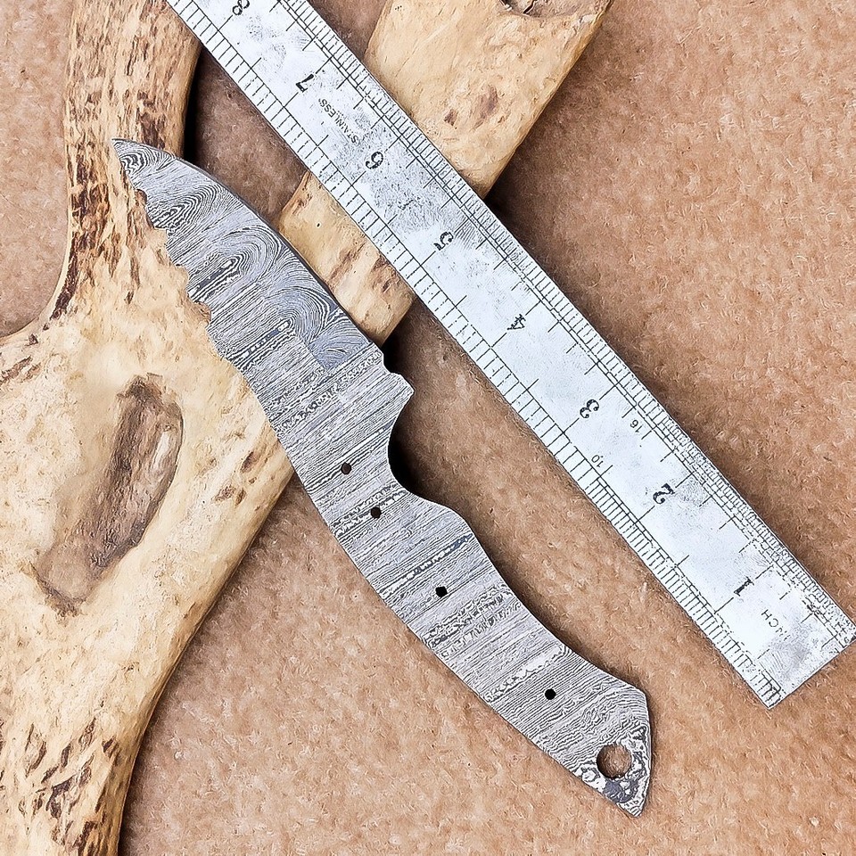 Handmade Damascus Steel blank blades For Hunting knife, skinning knife ...