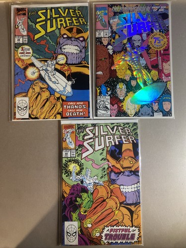 Silver Surfer 34 44 75 Comic Key Lot Thanos First Infinity Gauntlet | eBay