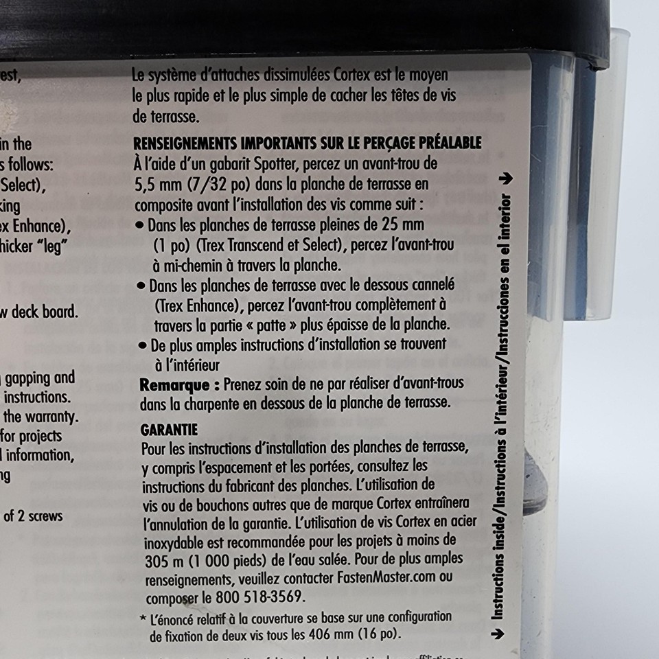 FastenMaster Cortex Hidden Fastening Trex Island Mist 2-1/2 Deck Screws ...