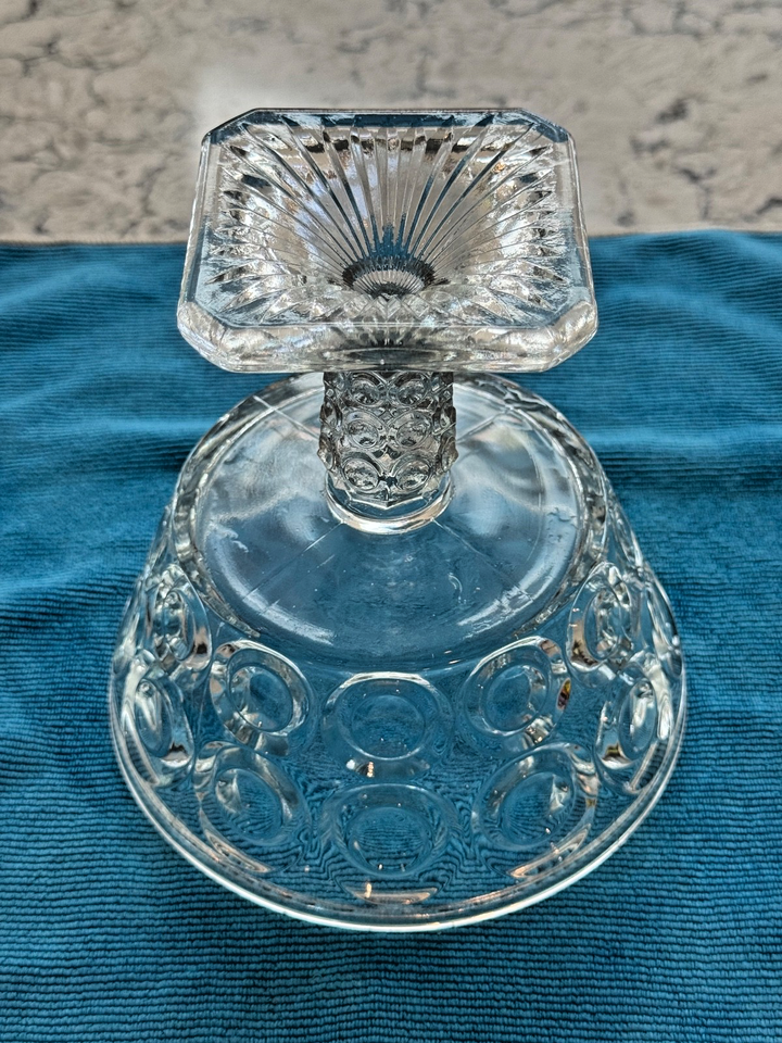 EAPG Bellaire Goblet Co Flint Glass Bullseye Pedestal Compote/Candy ...