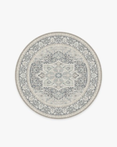 Hendesi Heriz Abalone 8’ Round Flatwoven Ruggable Rug w/ Pad **USED ...