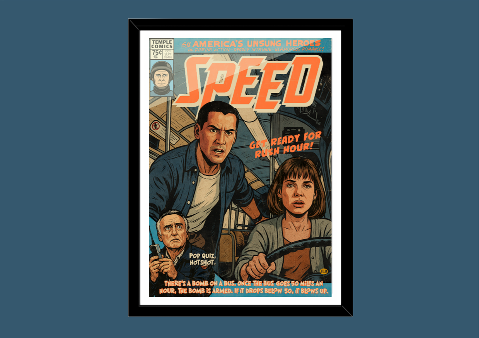 Speed Movie Poster Print – Vintage Comic Art Wall Decor Jack Traven ...