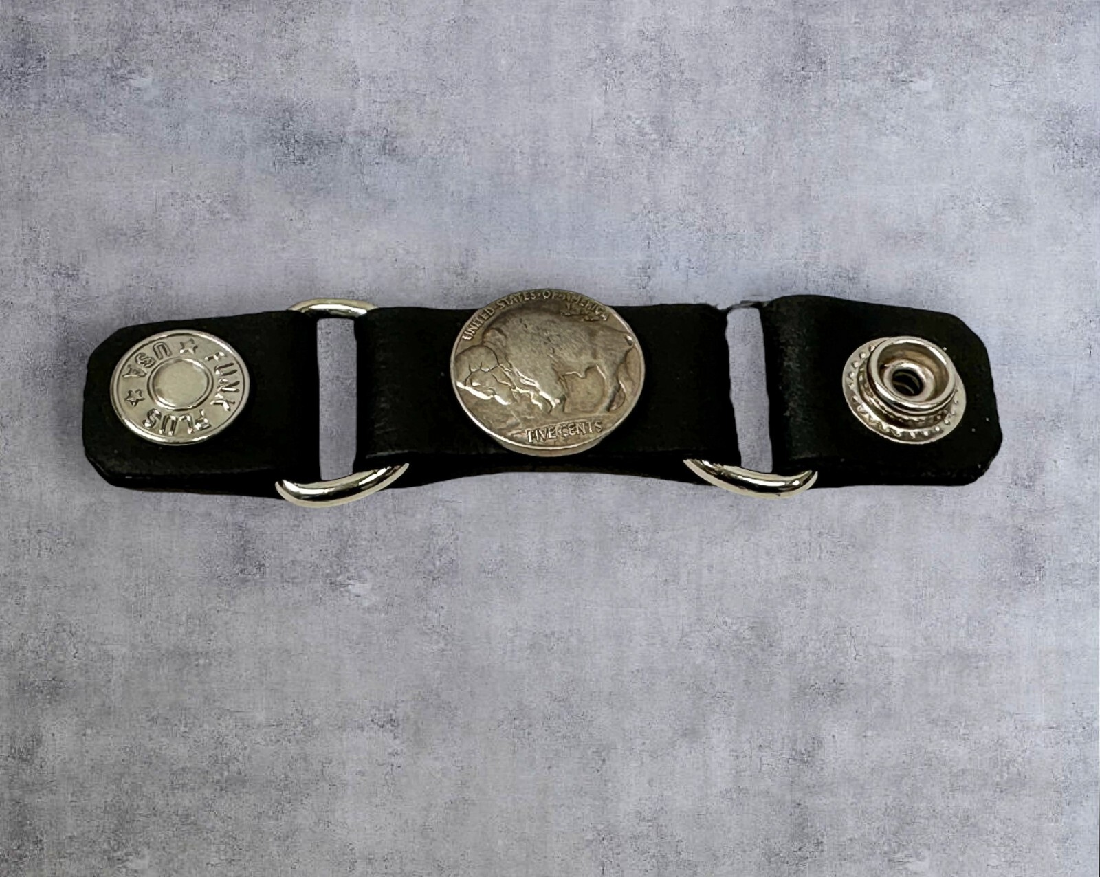 GENUINE LEATHER SKULL CROSS SNAP MOTORCYCLE BIKER VEST EXTENDERS MADE ...